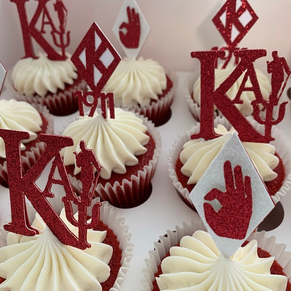 Kappa Cupcake Toppersfraternity Cupcake Toppers - Etsy