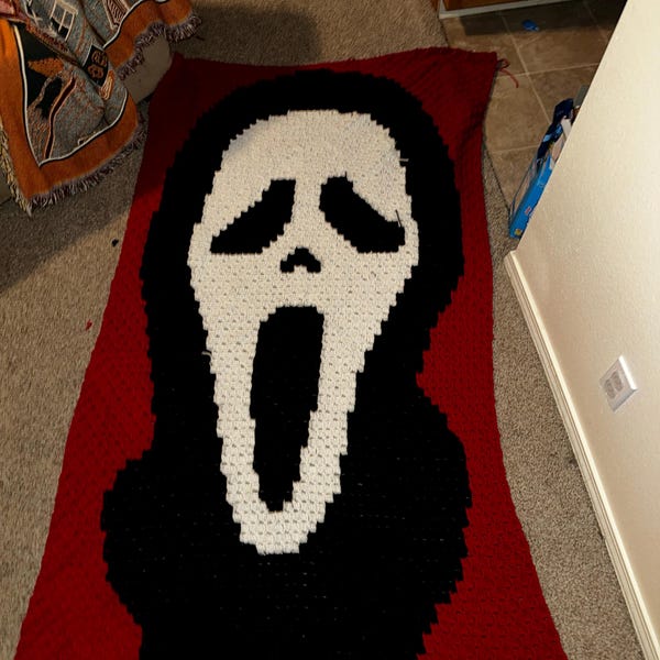 Art the Clown, Terrifier Horror Movie C2C Crochet Graphgan Blanket ...