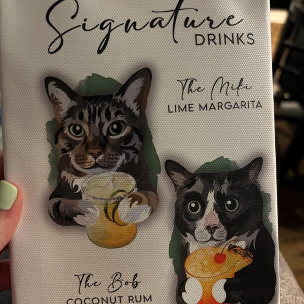 Cat Portrait Signature Drink Sign: Wedding Bar Menu (digital Version ...