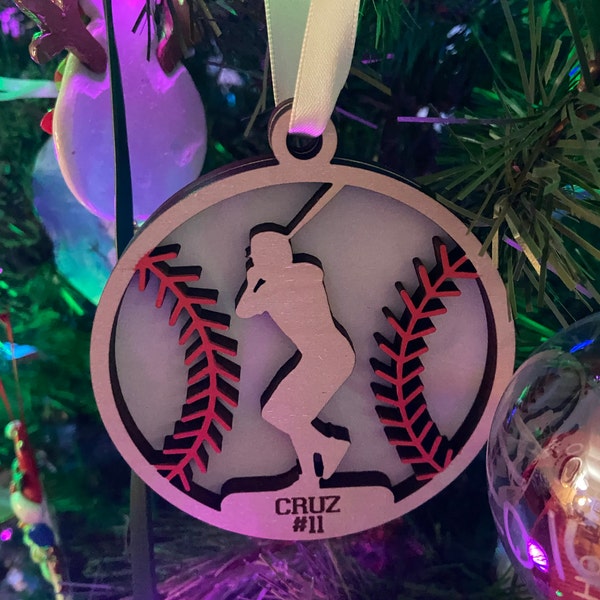 Personalized Baseball Ornament, Custom Baseball Ornaments, Baseball ...