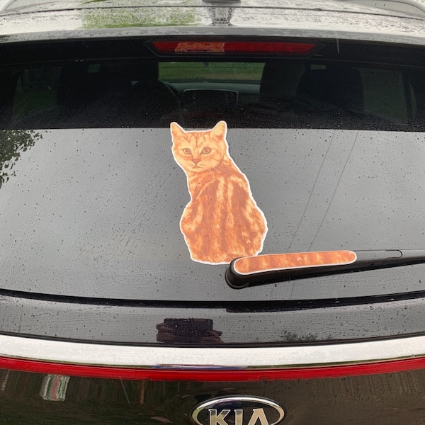 Siamese Cat Rear Window Wiper Wagging Tail Sticker - Etsy