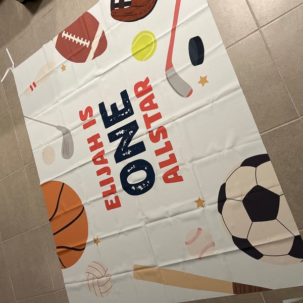Custom Sports Birthday Banner: All Star Theme, Personalized Backdrop - Etsy