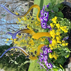 Hand Blown Glass Garden Leaf Art Handmade Teal Glass Leaf. - Etsy