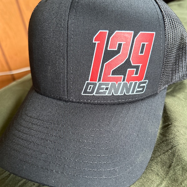 Custom Racing Number Hat, Racing Name and Number Hat, Personalized ...