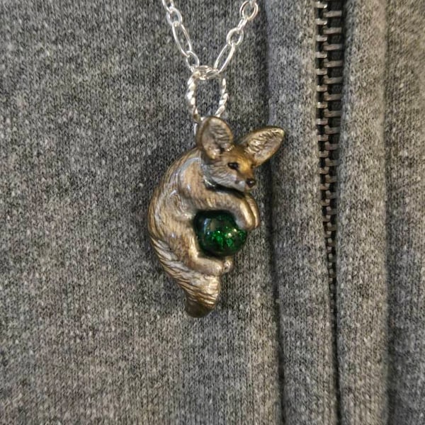 Striped Hyena Necklace With Custom Color Stone - Etsy
