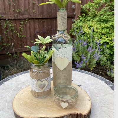 12 X Sage Green and Rustic Wine Bottles for Wedding Table Decorations ...