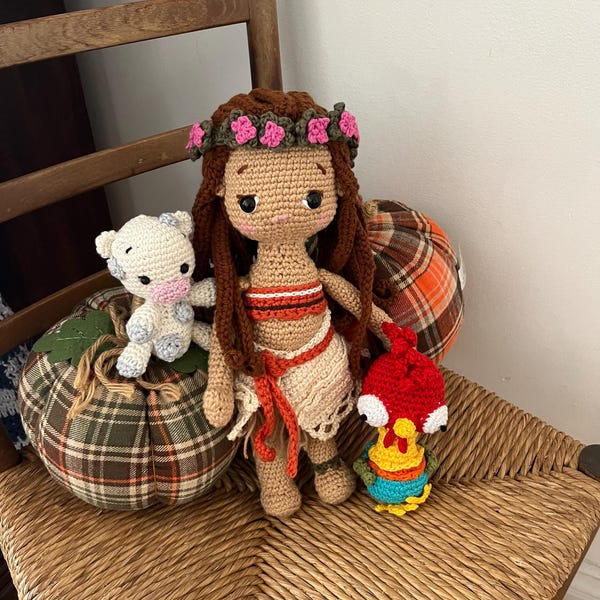 Eng-esp Hawaii Girl,rooster and Pig Pattern - Etsy