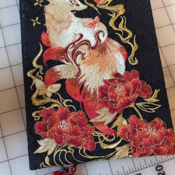 Red Fox Notebook | Handmade A5 Embroidered Journal Cute Japanese Travel ...