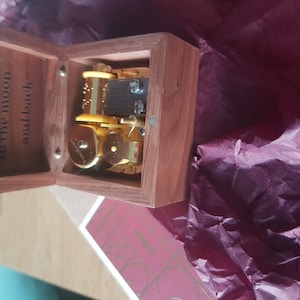 Personalized Music Box Small Vintage Wooden Music Box Walnut Natural ...