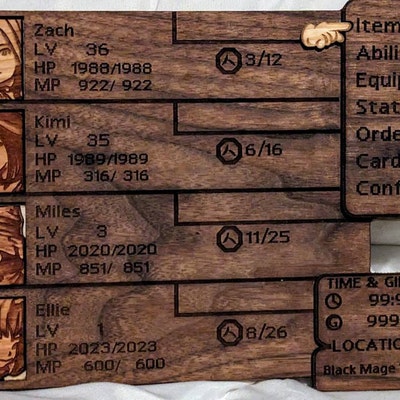 Custom Wooden Final Fantasy 6 / VI Menu Screen With Characters You Can ...
