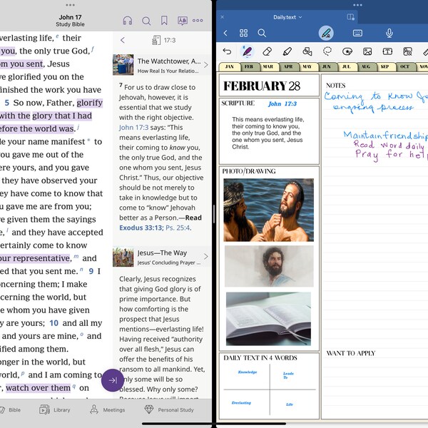 Daily Text Notes JW, Digital Notebook Examining Scriptures. Goodnotes ...