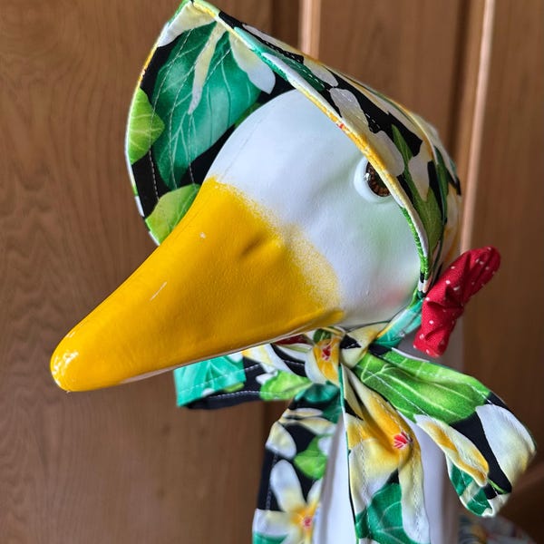 Two-sided BONNET for Porch Goose, Summer Floral Brimmed Bonnet ...