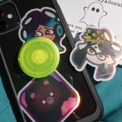 Splatoon Inspired Fan-art Badge Stickers HOLOGRAPHIC idols, Shops - Etsy