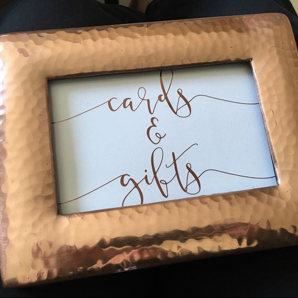 Gold Foil Cards and Gifts Table Sign Wedding Reception Decoration Cards ...
