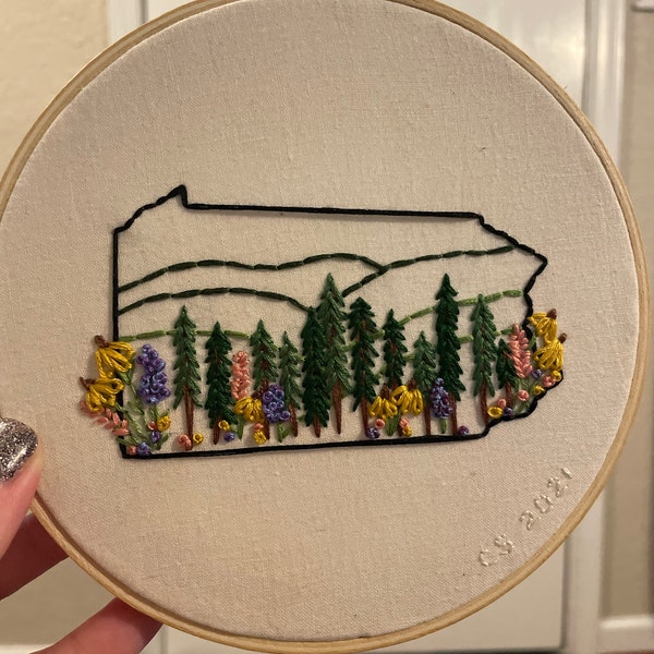 Pennsylvania State Embroidery Pattern - Instant Digital Download -PDF ...