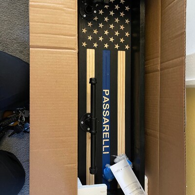Engraved Personalized Police Gear Rack Thin Blue Line Galvanized Steel ...