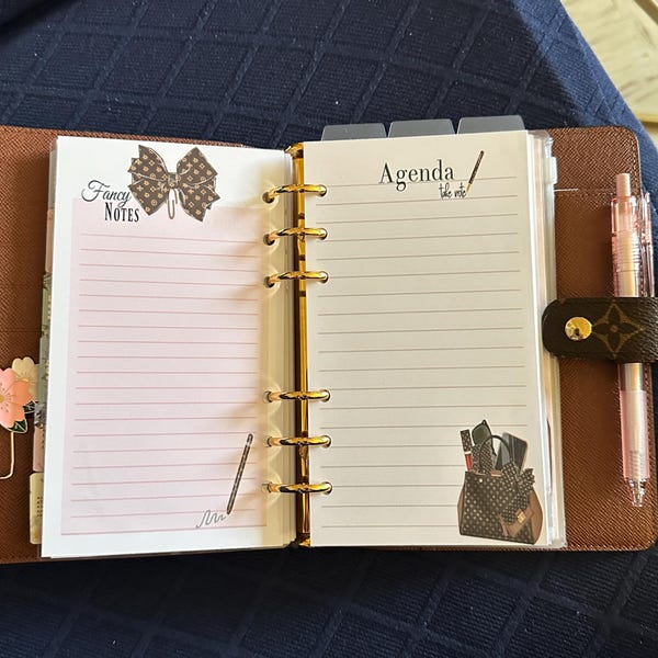 Personalized Agenda Planner Insert Dashboard or Cover Set for Your ...