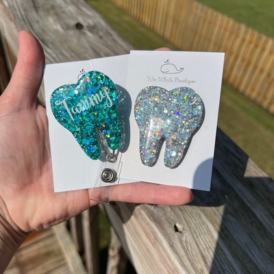 Rose Gold Glitter Resin Eyeball Badge Holder, Eye Badge Holder ...