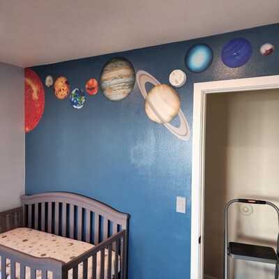 Sun & Planets Wall Stickers Set Solar System Kids Room Decor - Etsy