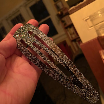 Rainbow Holographic Glitter Oversized Big Snap Hair Clips Kawaii Giant ...