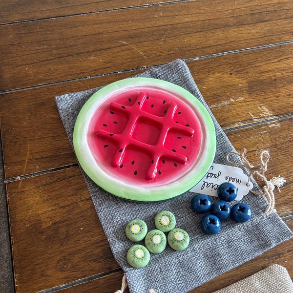 MINI Waffle Tic Tac Toe Game Set With Strawberry and Banana Slice Game ...