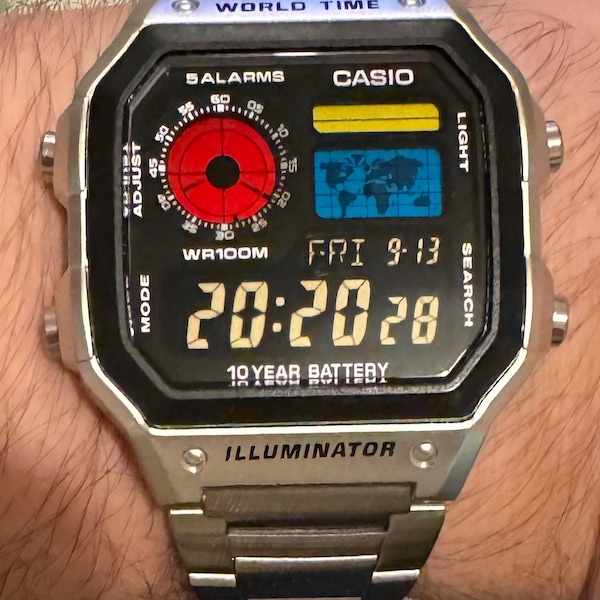 Modified Casio AE-1200, Colorful Polarised LCD, Hydromod Case and ...