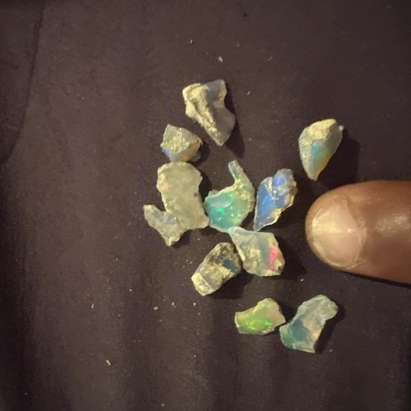 AAA+ Ethiopian Black Opal Cabochon Gemstone Oval Shape Rainbow Fire Opal Loose Gemstone 15x12mm ...