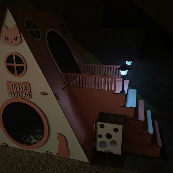 Modern Pink Cat House: Two-story Indoor Cat Castle - Etsy