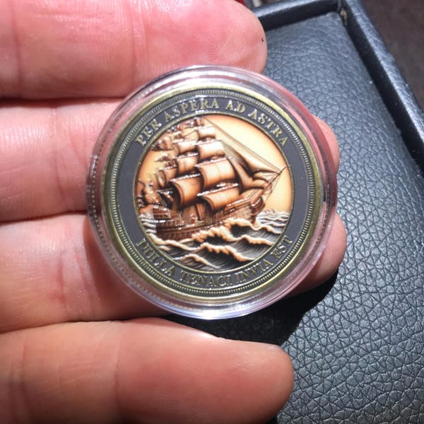 Davy Jones Pirate Coin Majestic Octopus, Challenge Coin Antique Cursed ...