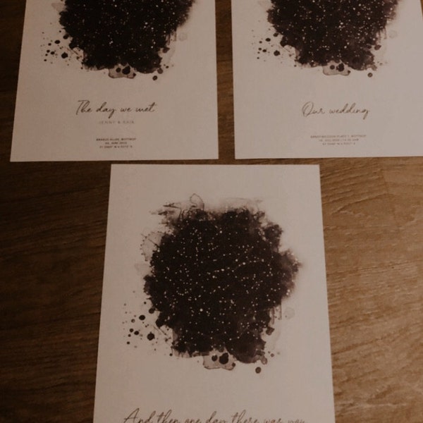 Custom Star Map Triple Star | Our Story Our Children Map Night Sky ...