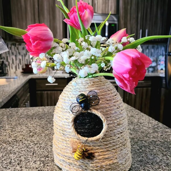 Bee Hives, Honey Bee Hive,beeskep,natural Bee House, Beehive Decor ...