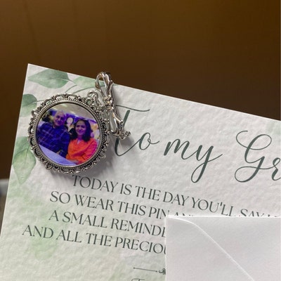 Groom Memorial Pin Groom Buttonhole Charm Groom Memory Pin Loved One ...