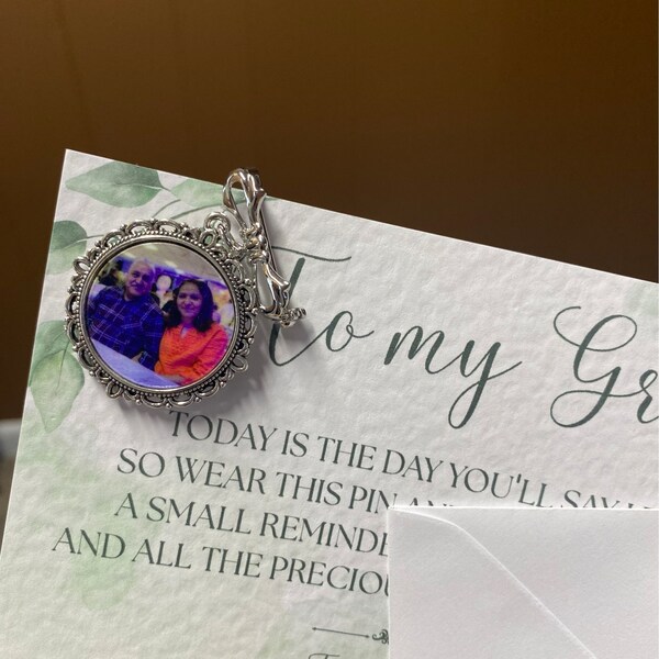 Groom Memorial Pin - Groom Buttonhole Charm - Groom Memory Pin - Loved ...