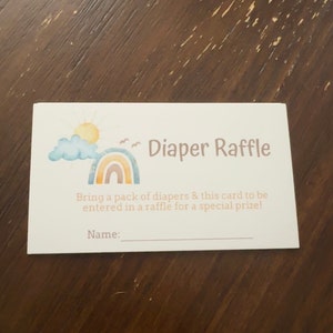 Diaper Raffle Sign, Sunshine Baby Shower, Here Comes the Son, Raffle ...