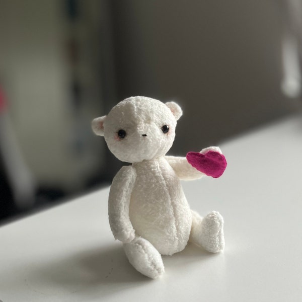 Miniature Teddy Bear Pattern, Cute Artist Bear Sewing Pattern, Joint ...