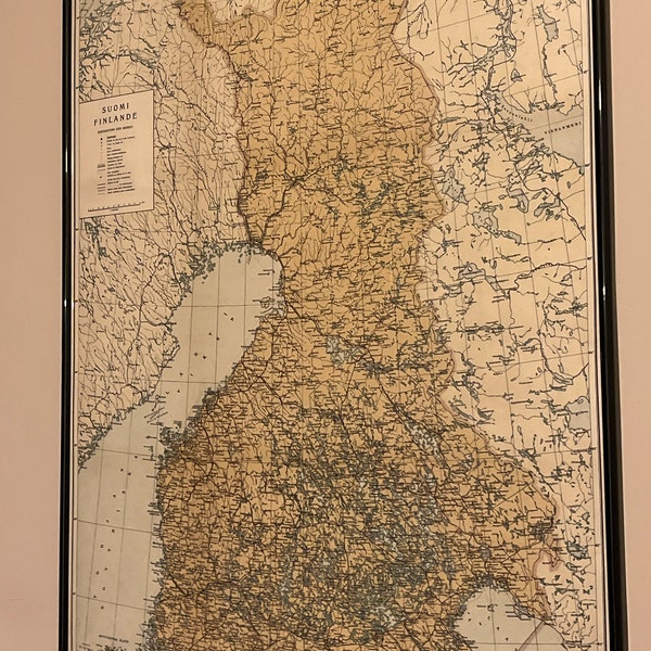 Old Map of Finland 1930 Vintage Map of Finland | Wall Map Print - Etsy