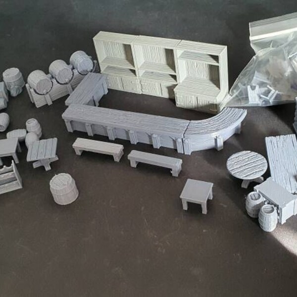Tavern Bar Dnd Miniature Terrain, Dungeons and Dragons, D&D, Pathfinder ...