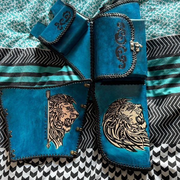 Real Leather Side Quiver With Phoenix Motif / Archer Equipment ...