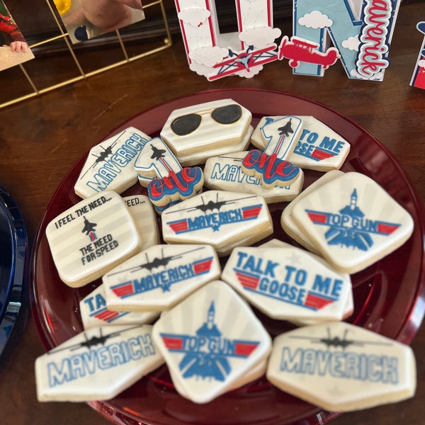Top Gun Themed Birthday Cookies - Dozen - Etsy