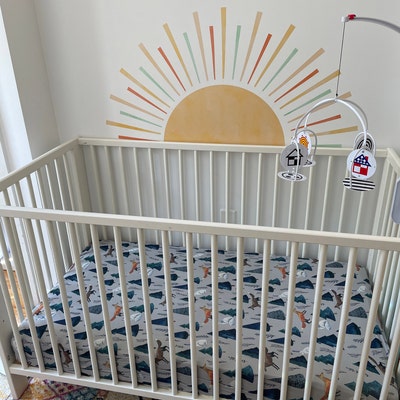 Rising Sun Wall Decal Wall Decal Abstract Wall Sticker, Scandinavian ...