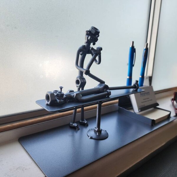 Nuts and Bolts Figurine of a Land Surveyor, Custom Engineer Ornament ...