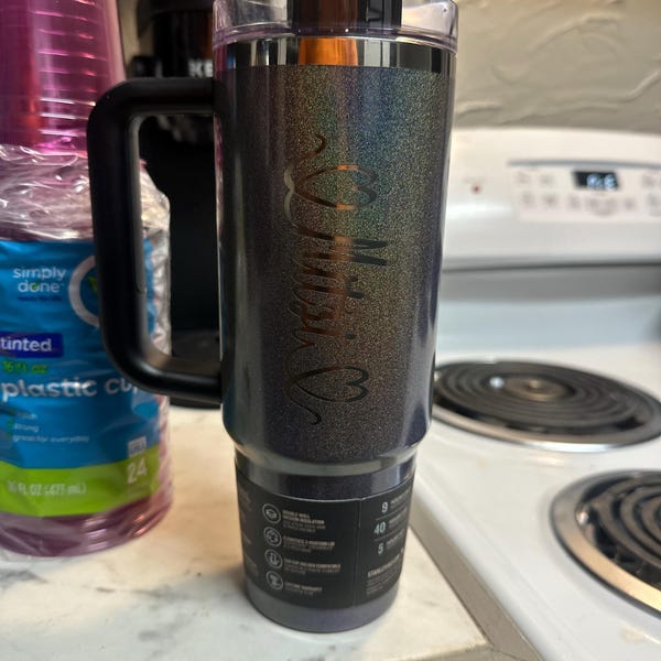 Stanley X Starbucks Berry Pink Glitter - Personalized Laser Engraved ...