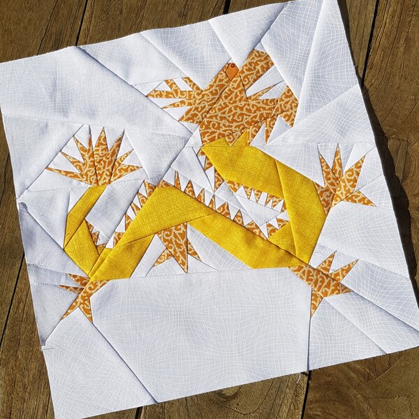 Chinese Dragon Quilt Block Pattern, 2 Sizes PDF Instant Download ...