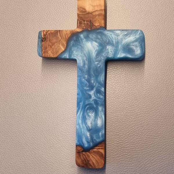 Custom Made Resin&olive Wood Wall Cross,wooden Crucifix,epoxy and Olive ...