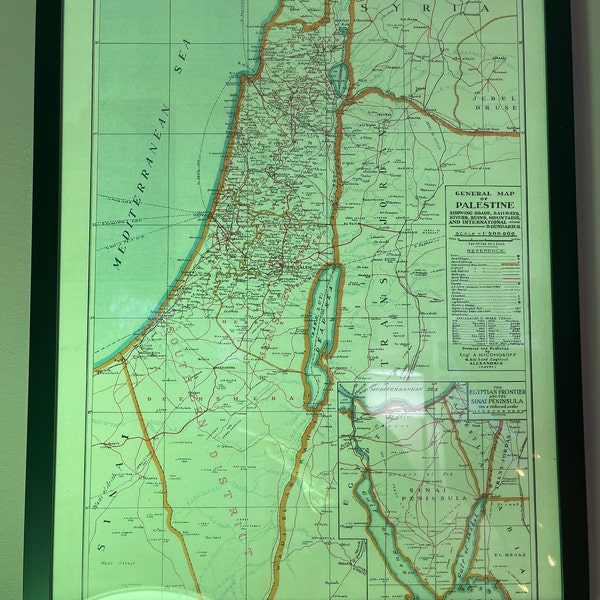 Old Vintage Map of Palestine 1942 - Original - Hand Drawn - Different ...