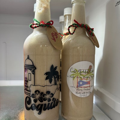 Coquito Bottle Decal Puerto Rico Flag Coquito Decal Sticker Glass ...
