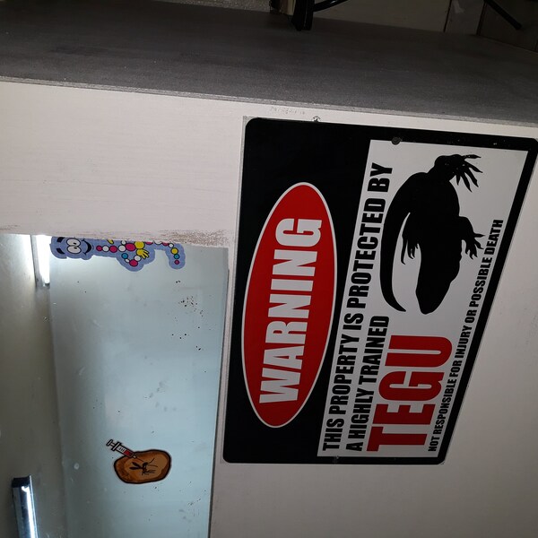 Tegu Sign Funny Tegu Sign Lizard Accessories Warning Sign Metal Sign ...