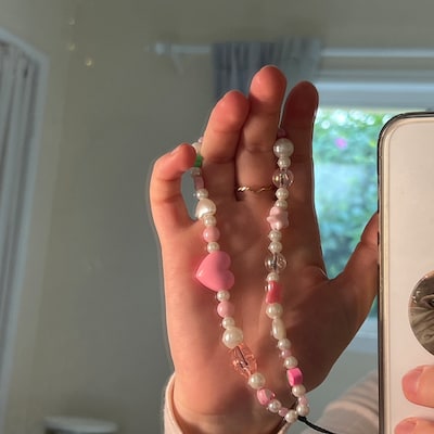 Strawberry Love Pink Phone Charm Strap - Etsy