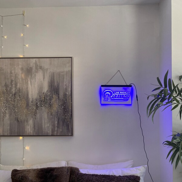Los Angeles Rams Sign, LED Neon Light Sign, Football Team Sign, Man ...