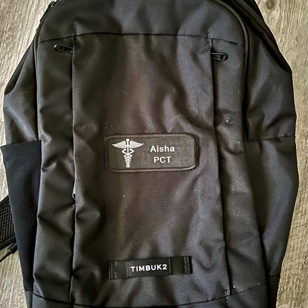 Nurse Patch With Heartbeat, Black or White Patch, Great Patch for ...